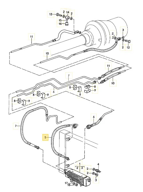 928 307 023 06 - Transmission Pressure Cooling Hose - 84 to 86| 928sRus ...