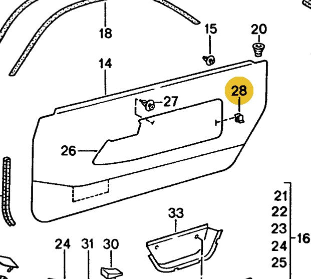928 555 327 02 - Double U-Clip - aka Door Card Clamp - 78 to 95 ...