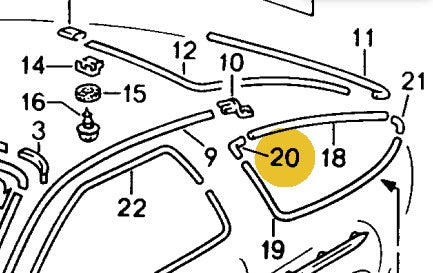 928 543 413 04 70K - Rear Quarter Window Trim Molding - 78 to 95 ...