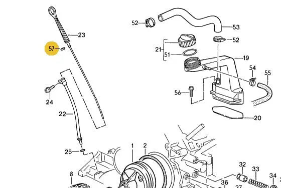 999 701 320 40 - Dipstick O Ring - 86 to 95 - Viton Black| 928sRus, Inc.