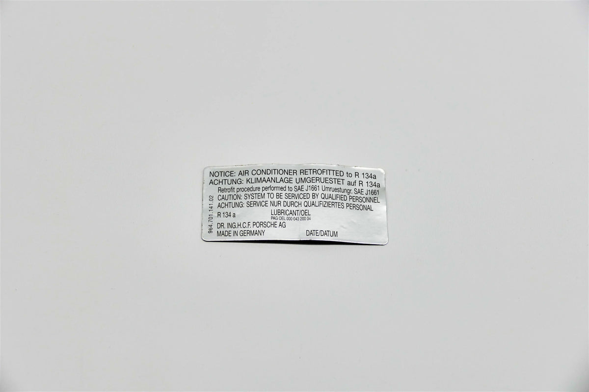 964 701 141 02 - AC Decal - R134a Conversion| 928sRus, Inc.